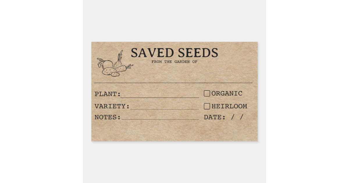 Rustic Heirloom Seed Packet Labels | Zazzle