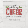 Rustic Holiday Cheer Wine Label | Zazzle