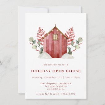 Rustic Holiday Open House | Christmas Party Invitation | Zazzle