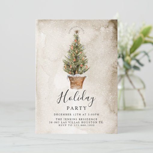 Rustic Holiday Party Invitation | Zazzle