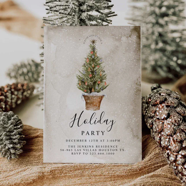 Rustic Holiday Party Invitation | Zazzle