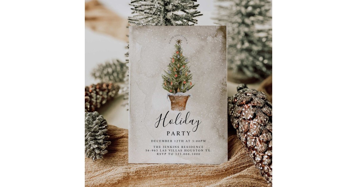 Rustic Holiday Party Invitation | Zazzle