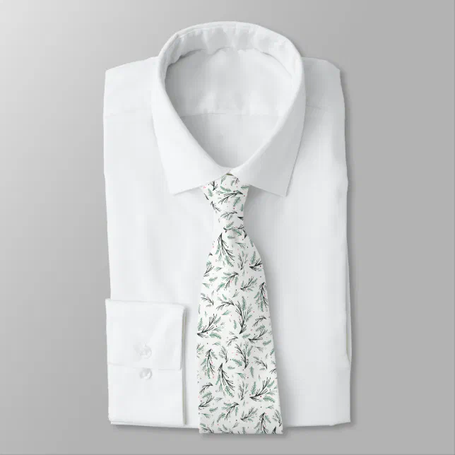 Rustic Holiday Pine Branch Pattern Neck Tie | Zazzle