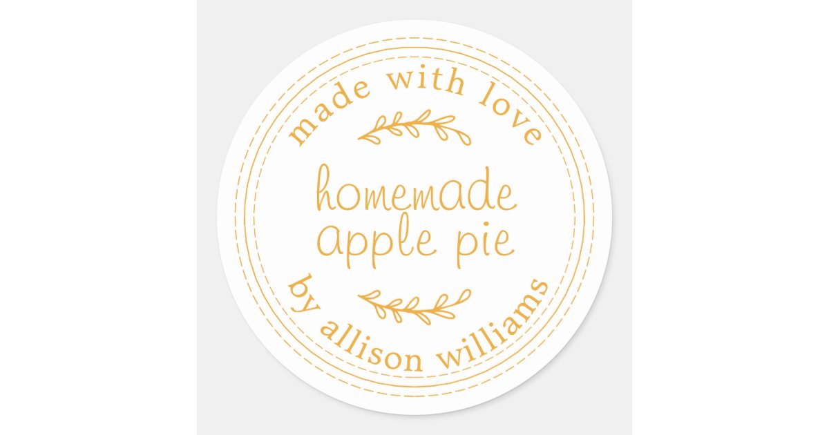 Rustic Homemade Baked Goods Apple Pie Yellow White Classic Round ...