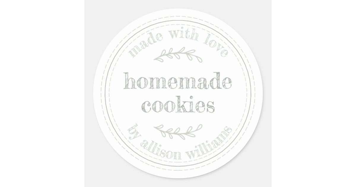 Rustic Homemade Baked Goods Cookies Classic Round Sticker | Zazzle