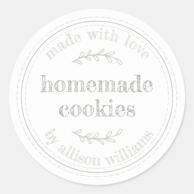 Rustic Homemade Baked Goods Cookies Classic Round Sticker | Zazzle