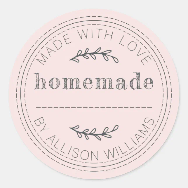 Rustic Homemade Baked Goods Jam Canning Modern Classic Round Sticker ...