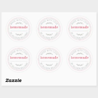 Rustic Homemade Baked Goods Jam Canning Modern Classic Round Sticker ...