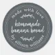Rustic Homemade Banana Bread Off-Black Classic Round Sticker | Zazzle