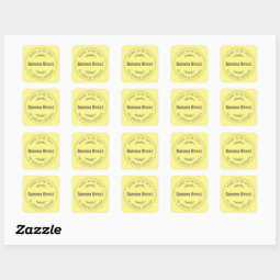 Rustic Homemade Banana Bread Yellow Square Sticker | Zazzle