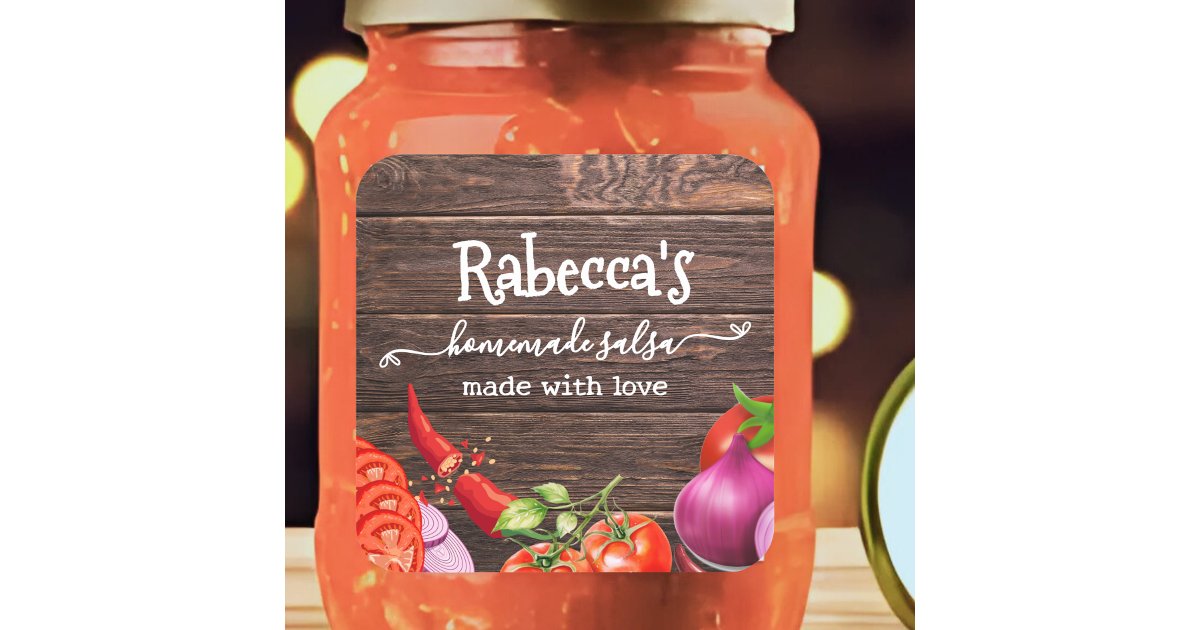Rustic Homemade Custom Salsa Label | Zazzle