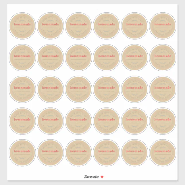 Rustic Homemade Jam Can Kraft Paper 2 inch Sticker | Zazzle
