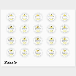 Rustic Homemade Lemon Pie White Classic Round Sticker | Zazzle