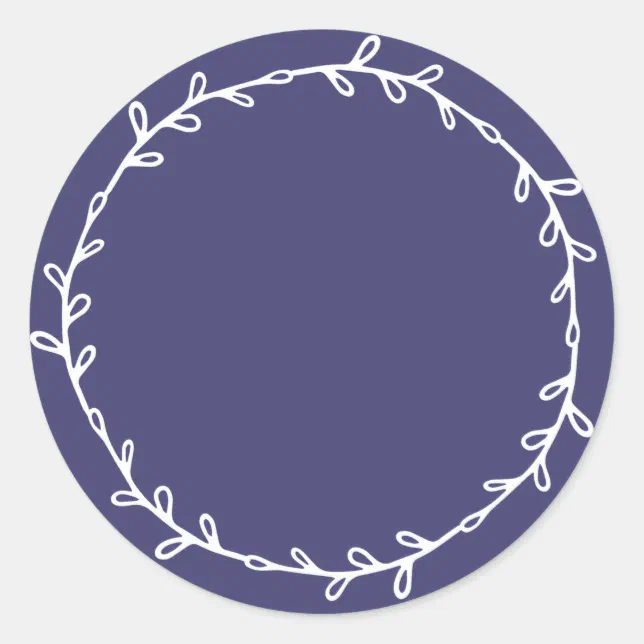 Rustic Homemade Navy Blue Write On Classic Round Sticker | Zazzle