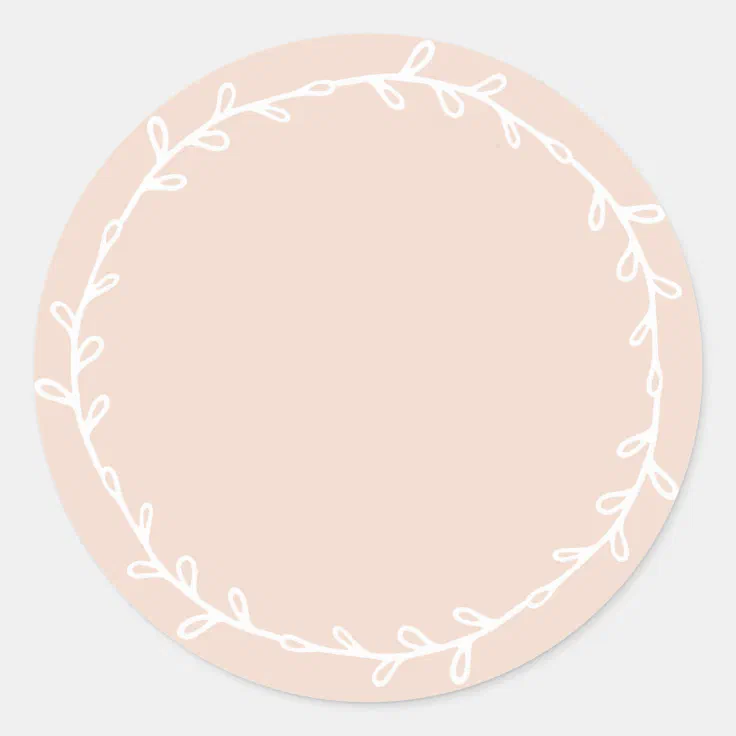 Rustic Homemade Pastel Pink Write On Classic Round Sticker | Zazzle