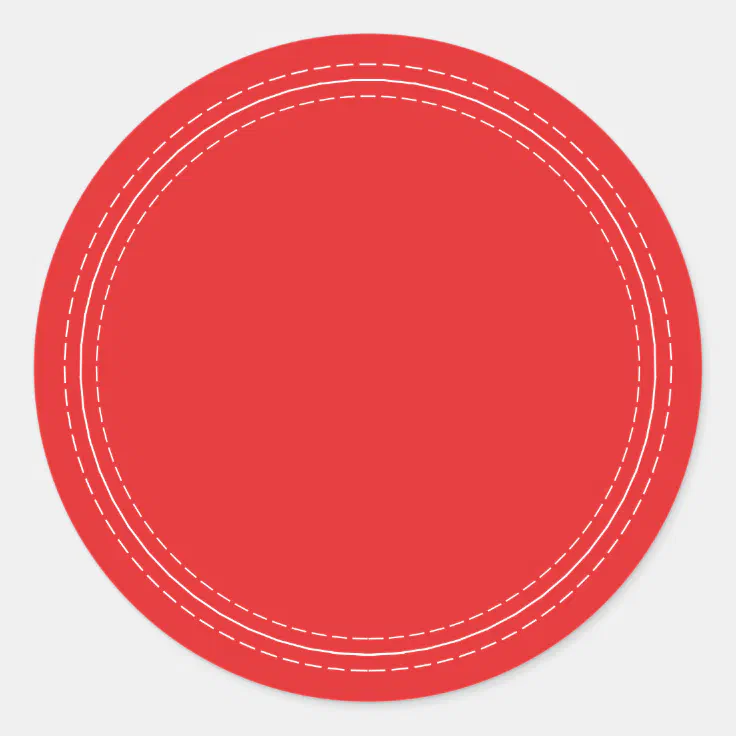 Rustic Homemade Simple Bright Red Write On Classic Round Sticker | Zazzle