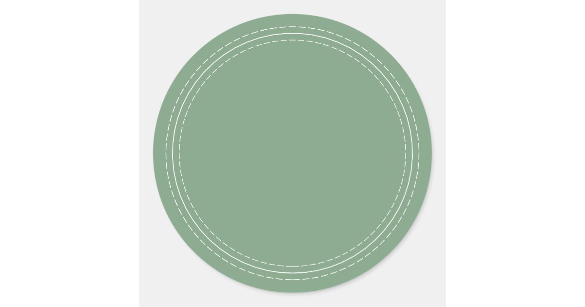 Rustic Homemade Simple Green Write On Classic Round Sticker | Zazzle