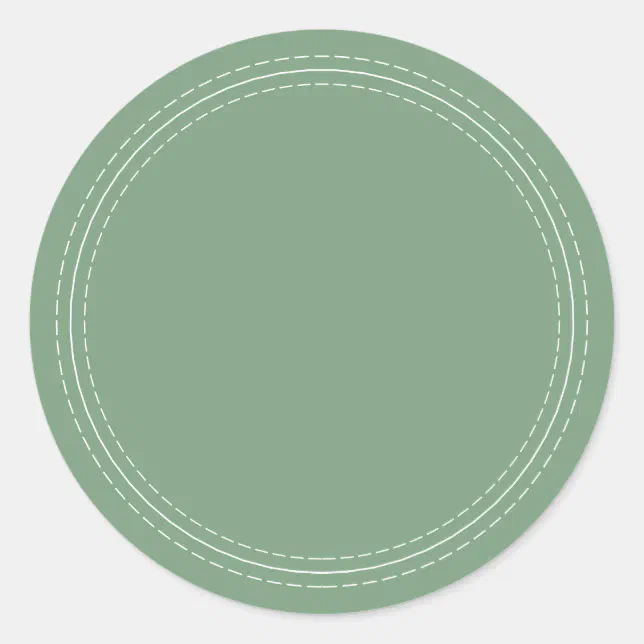 Rustic Homemade Simple Green Write On Classic Round Sticker | Zazzle