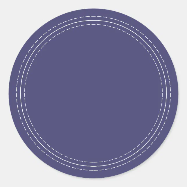 Rustic Homemade Simple Navy Blue Write On Classic Round Sticker | Zazzle