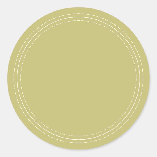Rustic Homemade Simple Olive Green Write On Classic Round Sticker ...