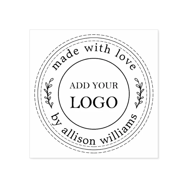 Rustic Homemade Small Business Logo Rubber Stamp | Zazzle