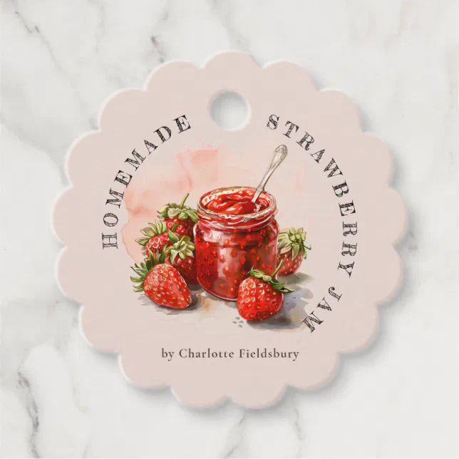 Rustic Homemade Strawberry Jam Custom Hang Tag | Zazzle