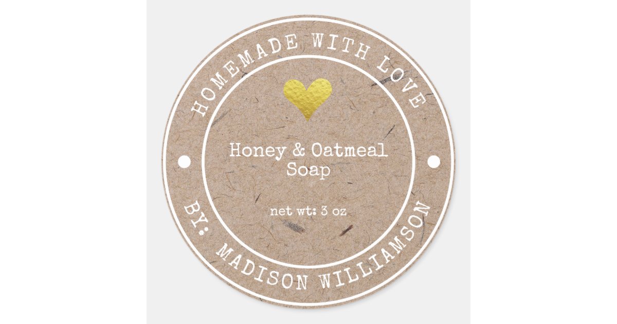 Rustic Homemade with Love | Soap Label | Zazzle