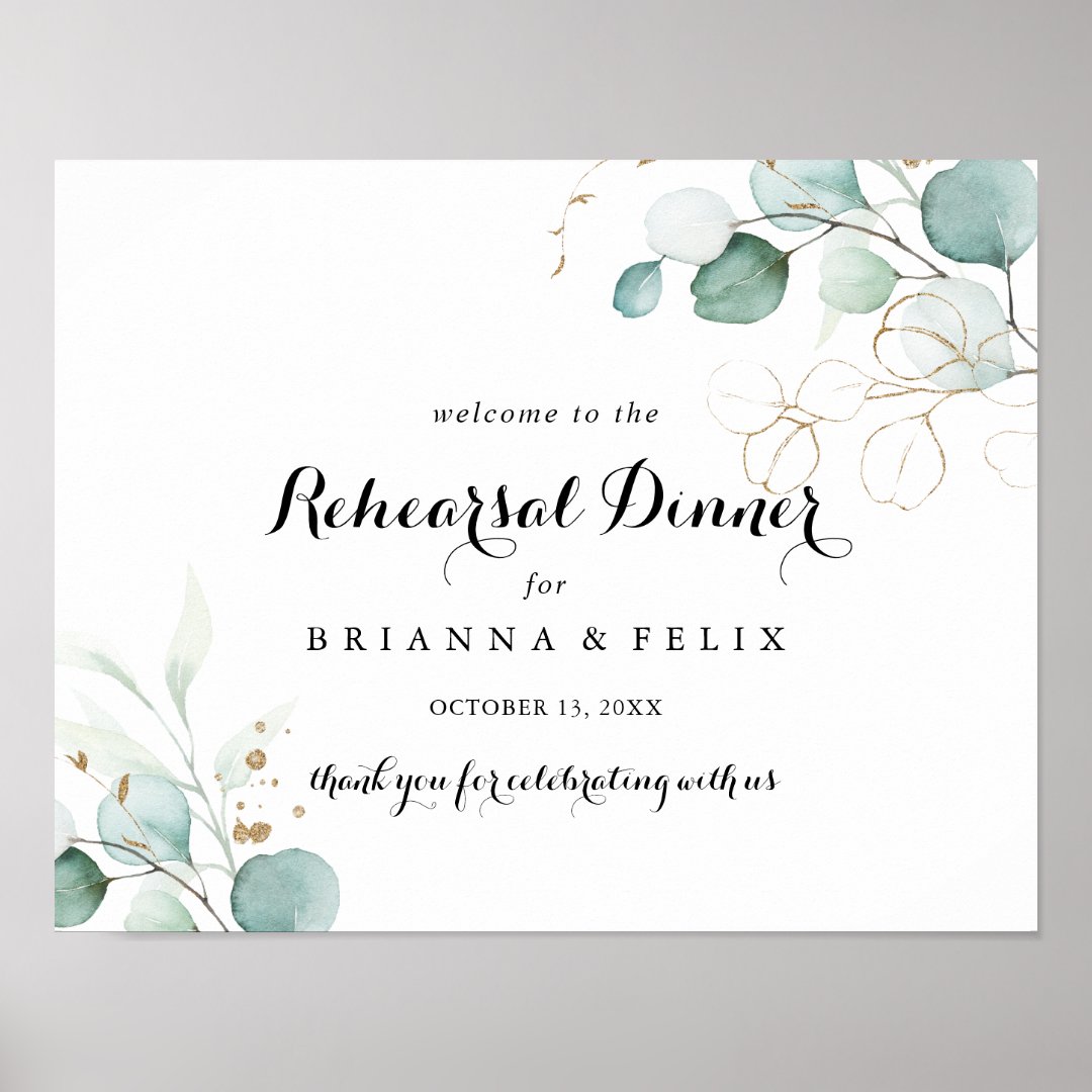 Rustic Horizontal Rehearsal Dinner Welcome Sign | Zazzle