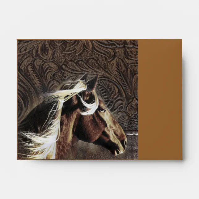 rustic horse cowboy western country wedding envelope | Zazzle