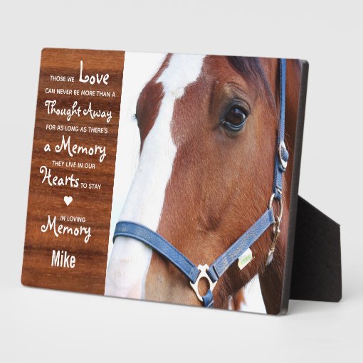 Rustic Horse Memorial Keepsake Plaque | Zazzle