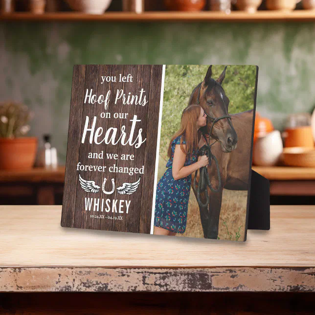 Rustic Horse Memorial | Photo Keepsake Plaque | Zazzle