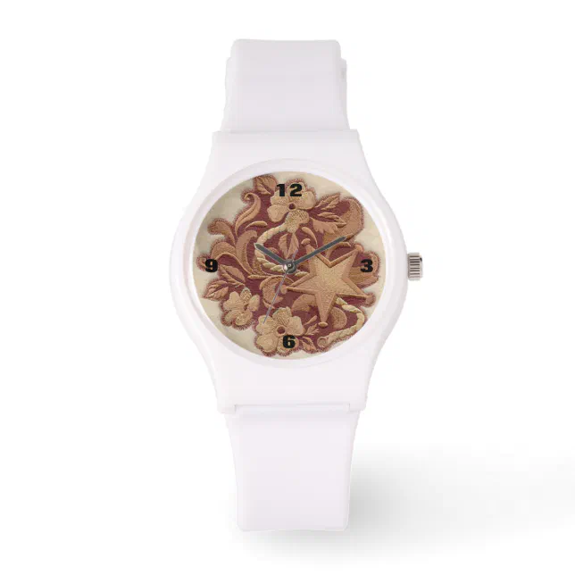 rustic horseshoe cowboy western country floral watch | Zazzle