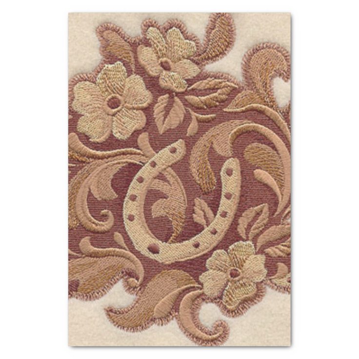 rustic horseshoe cowgirl western country floral tissue paper | Zazzle