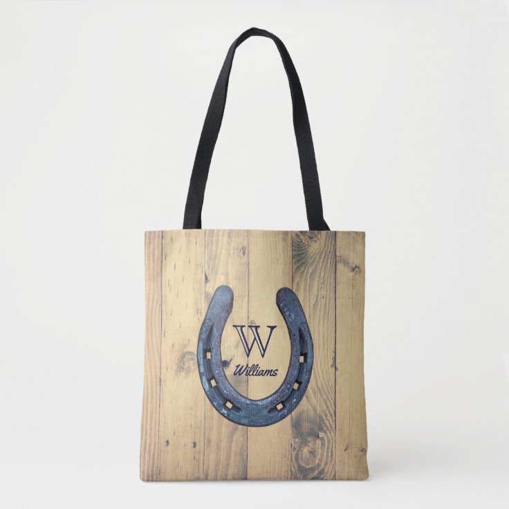 Rustic Horseshoe Ranch & Barn Wood Planks Tote Bag | Zazzle