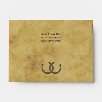 Rustic Horseshoes Distressed BG A6 6x4 Envelope | Zazzle