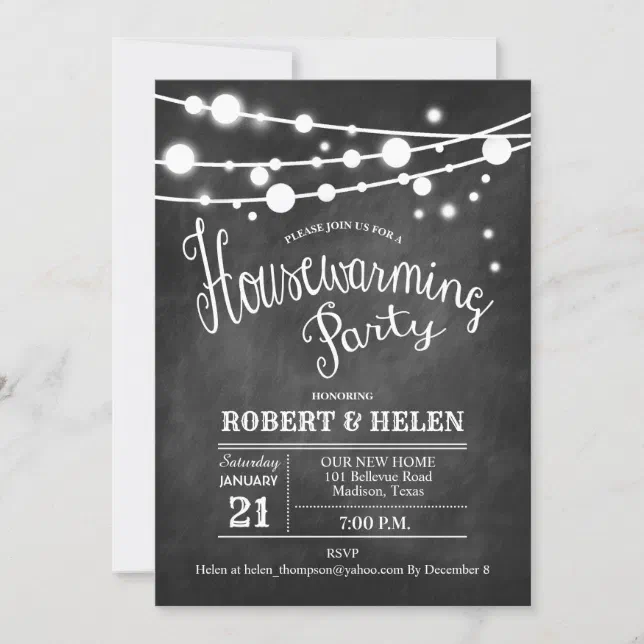 Rustic Housewarming Party Chalkboard Invitation | Zazzle