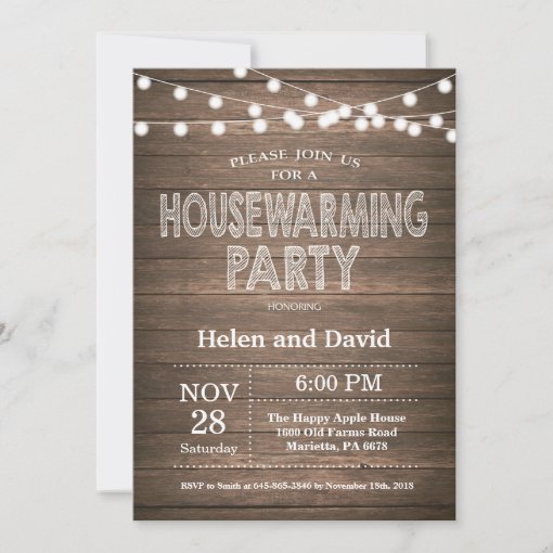 Rustic Housewarming Party Home Sweet Home Invitation | Zazzle