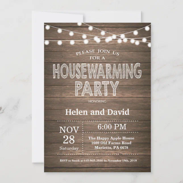 Rustic Housewarming Party Home Sweet Home Invitation | Zazzle