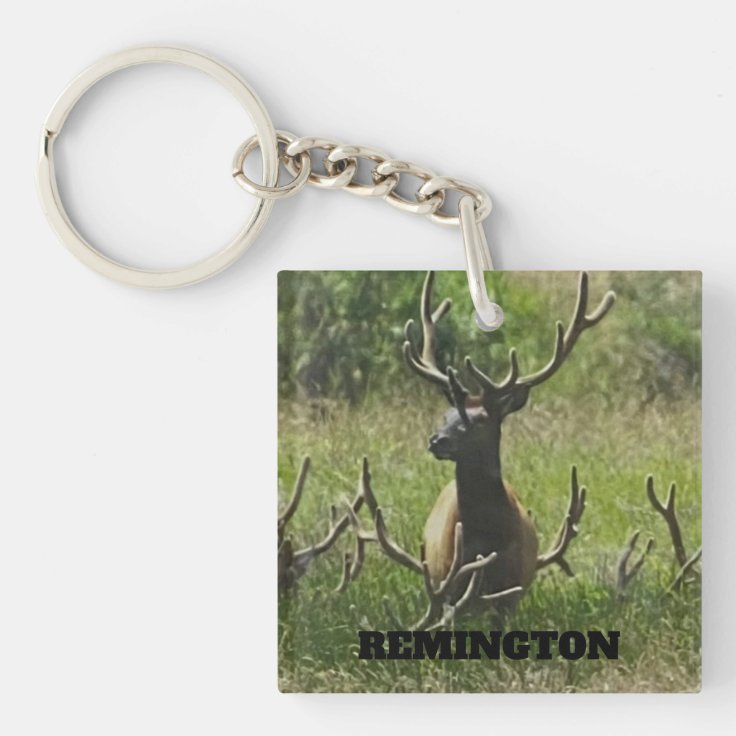 Rustic Hunting Wildlife Elk Deer Keychain | Zazzle