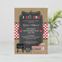 Rustic I DO BBQ couples wedding shower invitation | Zazzle