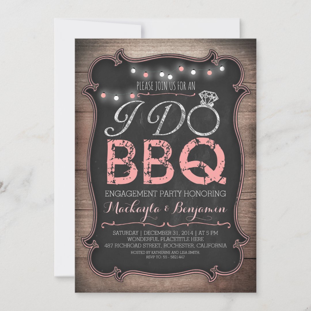 rustic I do BBQ engagement party invitation | Zazzle