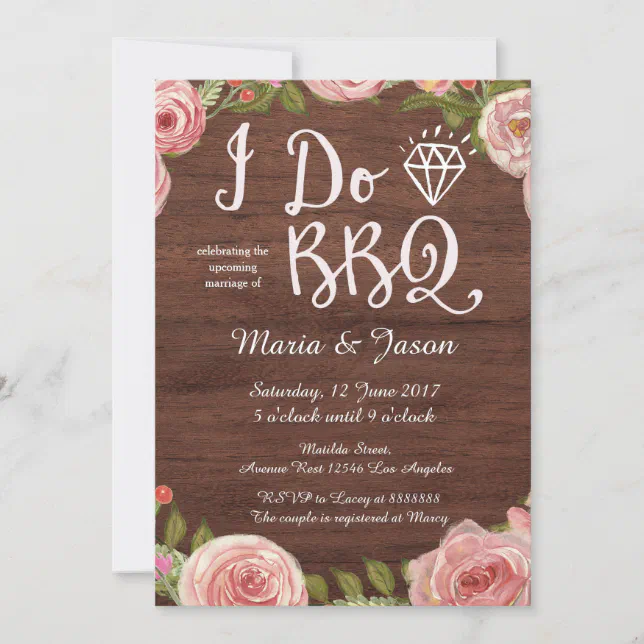 Rustic I do bbq invitation | Zazzle