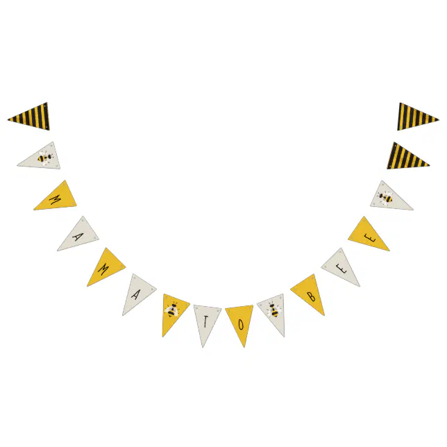 Rustic Illustrated Bee Bunting Banner Sign | Zazzle