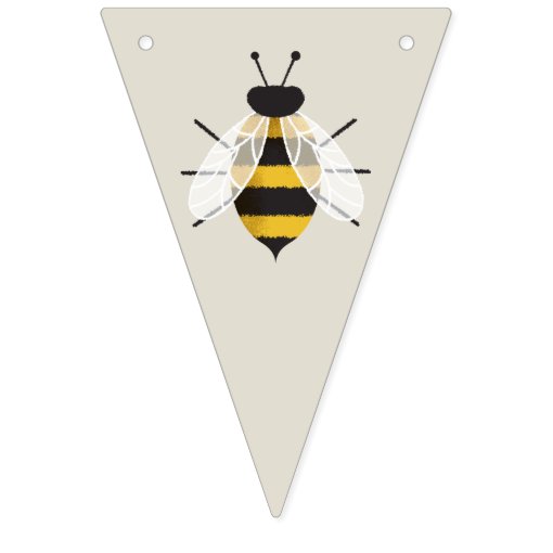 Rustic Illustrated Bee Bunting Banner Sign | Zazzle