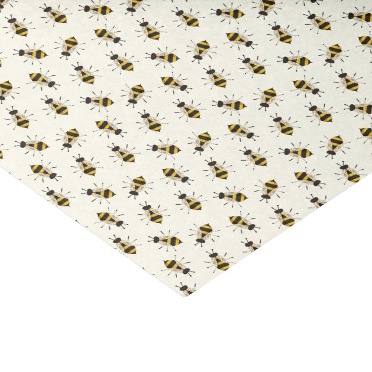Rustic Illustrated Bee Tissue Paper | Zazzle