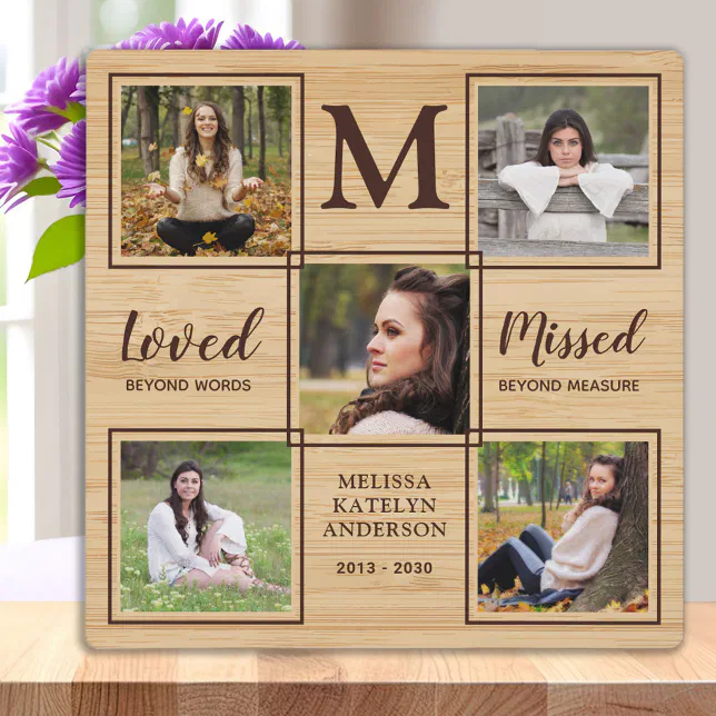 Rustic In Loving Memory Memorial Keepsake Photo Plaque | Zazzle