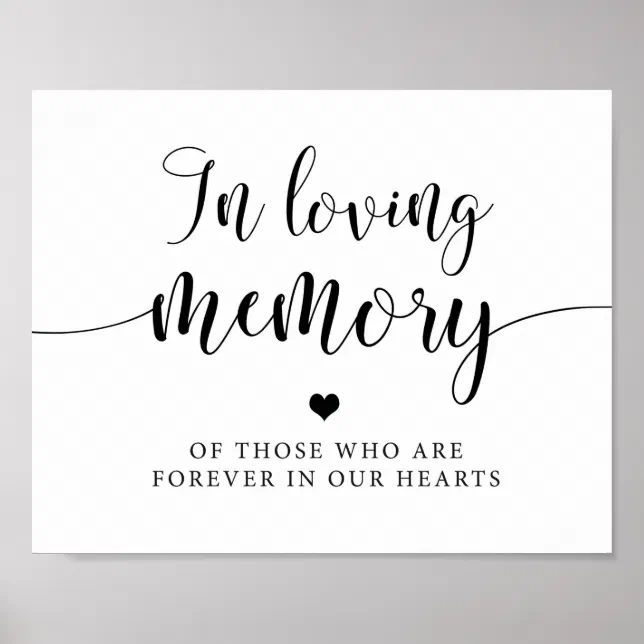 Rustic In Loving Memory Wedding Remembrance Sign | Zazzle