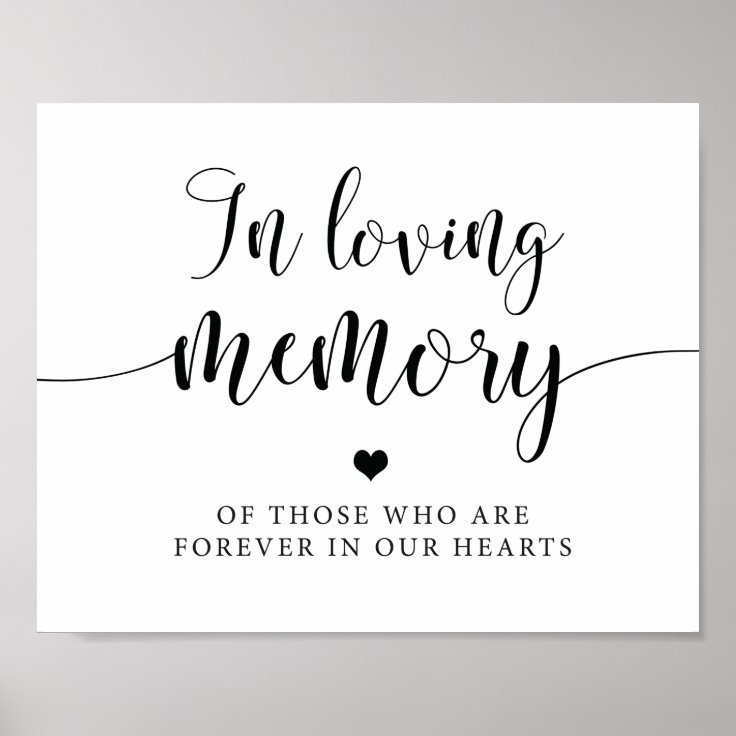 Rustic In Loving Memory Wedding Remembrance Sign | Zazzle