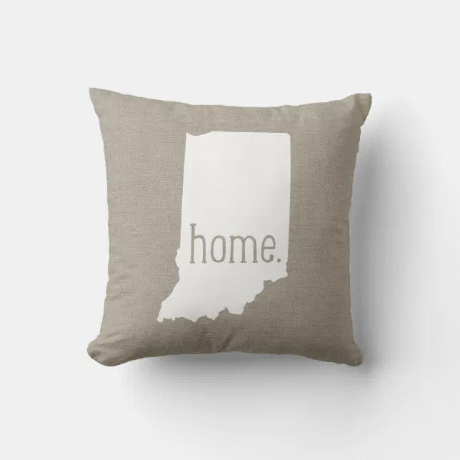 Rustic Indiana Home State Throw Pillow | Zazzle