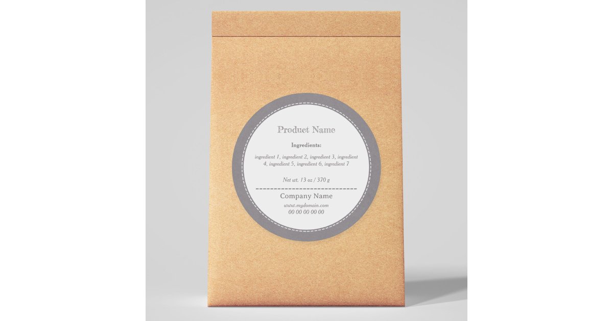 Rustic Ingredient List Product Label Kraft Sticker | Zazzle